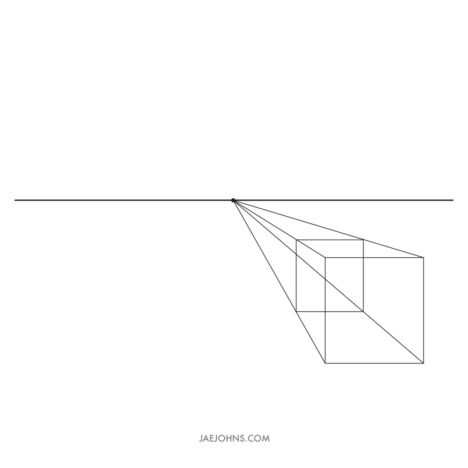 How to Draw One Point Perspective: Draw Room, City, Cube