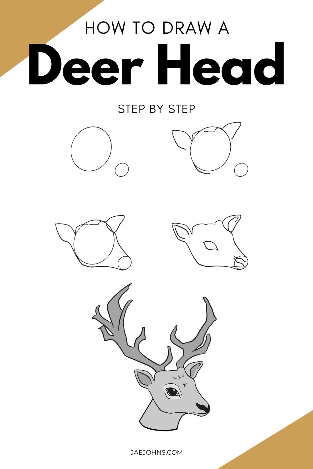 How To Draw A Deer Head In 8 Easy Steps Jae Johns