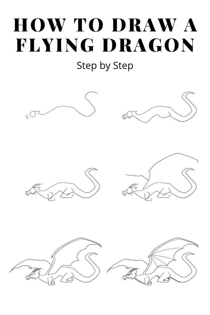 How to Draw a Dragon Flying | Easy Steps - Jae Johns