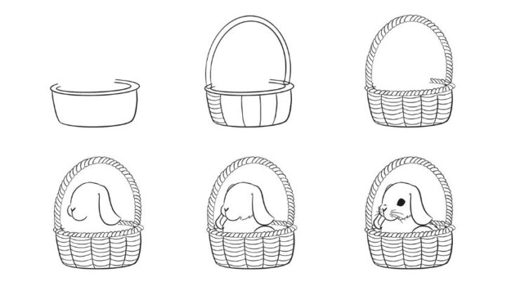 How to Draw a Bunny in a Basket